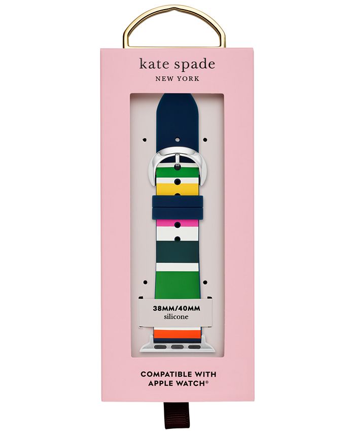 kate spade new york Women's Multicolor Striped Silicone Apple Watch ...