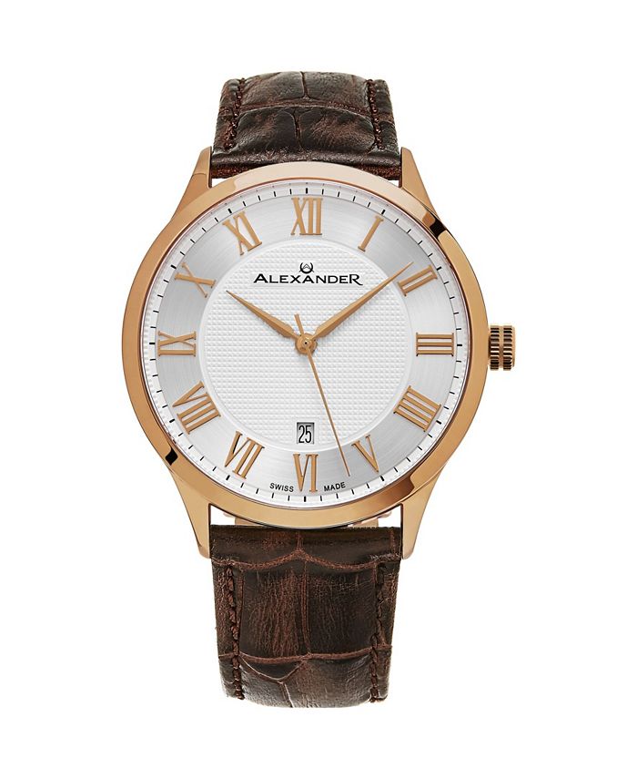 Stuhrling Alexander Watch A103-08, Stainless Steel Rose Gold Tone Case ...