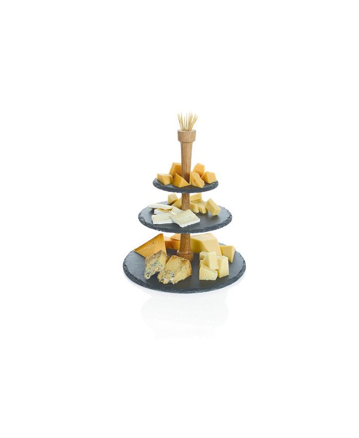 Boska Slate & Oak Wood Cheese Serving Party Tower - Macy's