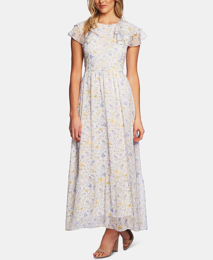 CeCe Ruffled Provence Floral Maxi Dress - Macy's