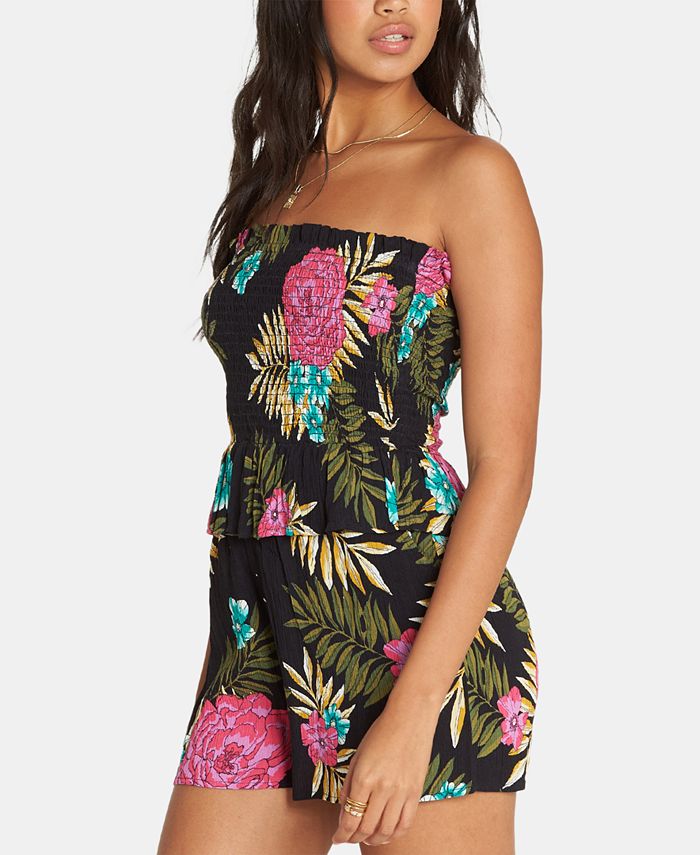 Billabong Juniors' Strapless Peplum Romper - Macy's