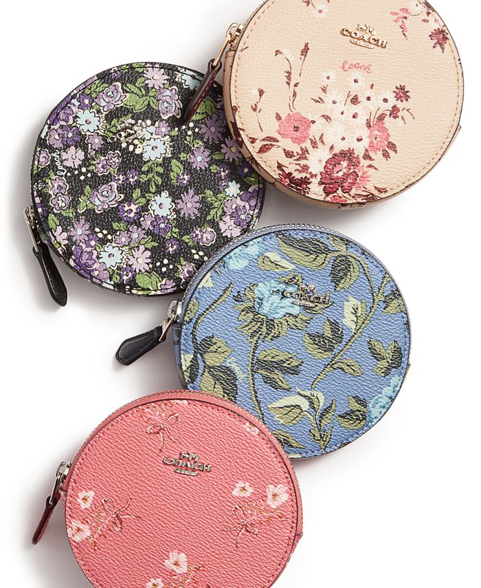 COACH Floral Round Coin Purse - Macy's