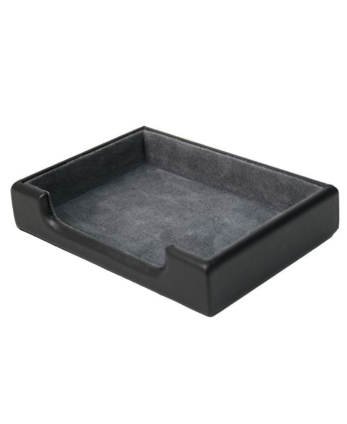 ROYCE New York Suede Lined Desktop Note Tray Organizer - Macy's