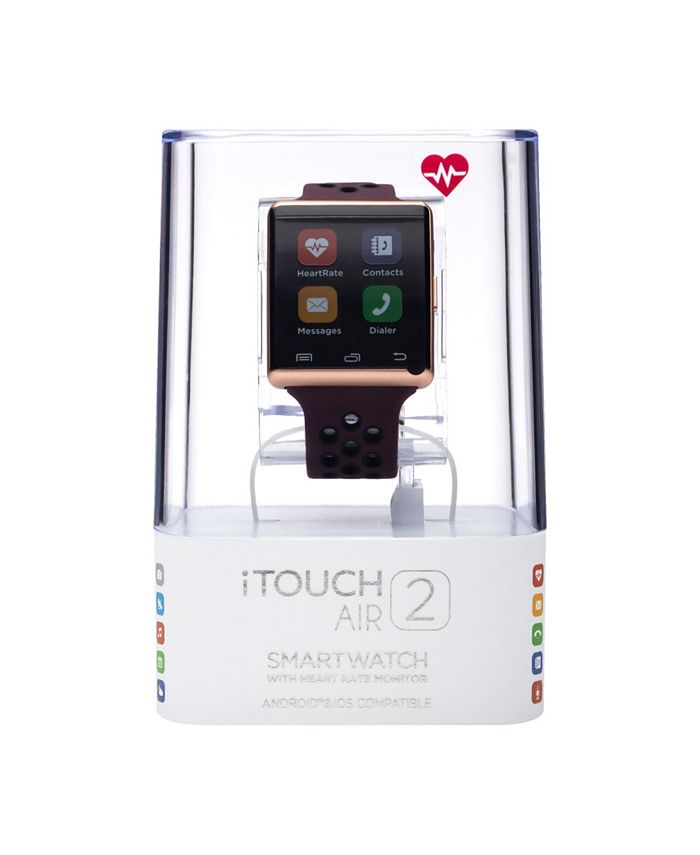 iTouch Air 2 Smartwatch 41mm Rose Gold Case with Merlot and Black ...