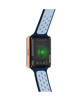 iTouch Air 2 Smartwatch 41mm Rose Gold Case with Navy and Light Blue ...