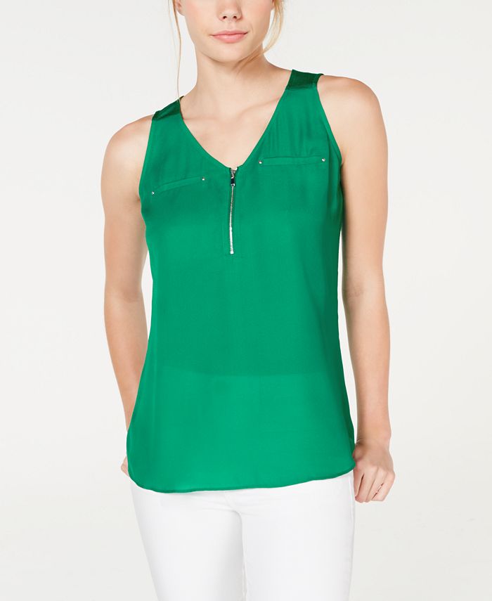 BCX Juniors' Quarter-Zip Tank Top - Macy's