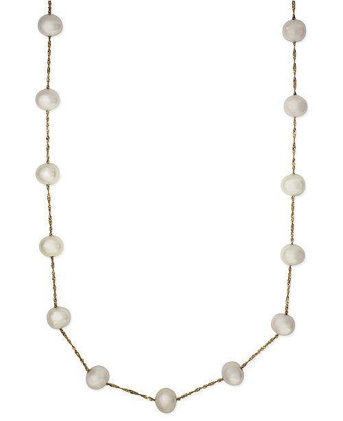 Effy Collection Effy® Cultured Freshwater Pearl Station 18 Necklace In