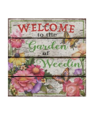 Jean Plout 'Country Garden Sign' Canvas Art - 18" x 18" - Macy's