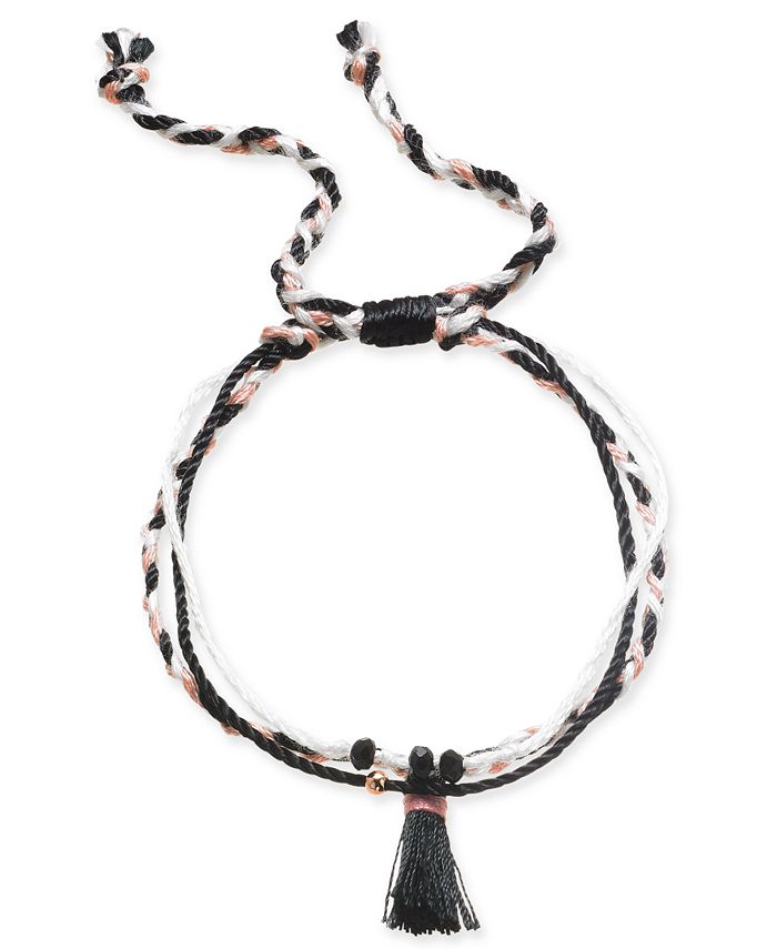 Kitsch Gold-Tone Bead & Tassel String Slider Bracelet - Macy's