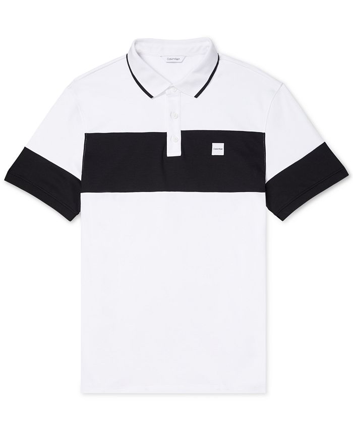 Calvin Klein Men's Regular-Fit Colorblocked Polo Shirt - Macy's