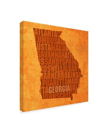 Trademark Global Red Atlas Designs 'Georgia State Words' Canvas Art ...