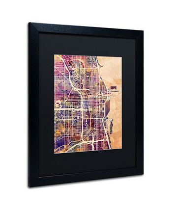 Trademark Global Michael Tompsett 'Chicago City Street Map' Matted ...