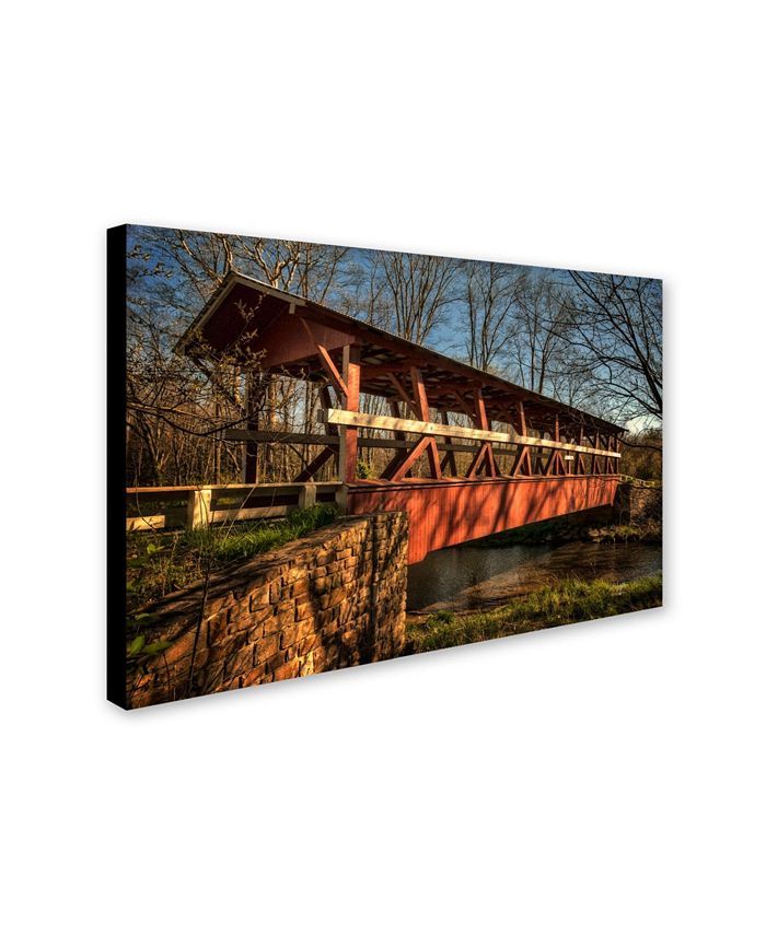 Trademark Global Lois Bryan 'The Colvin Covered Bridge' Canvas Art - 30 ...