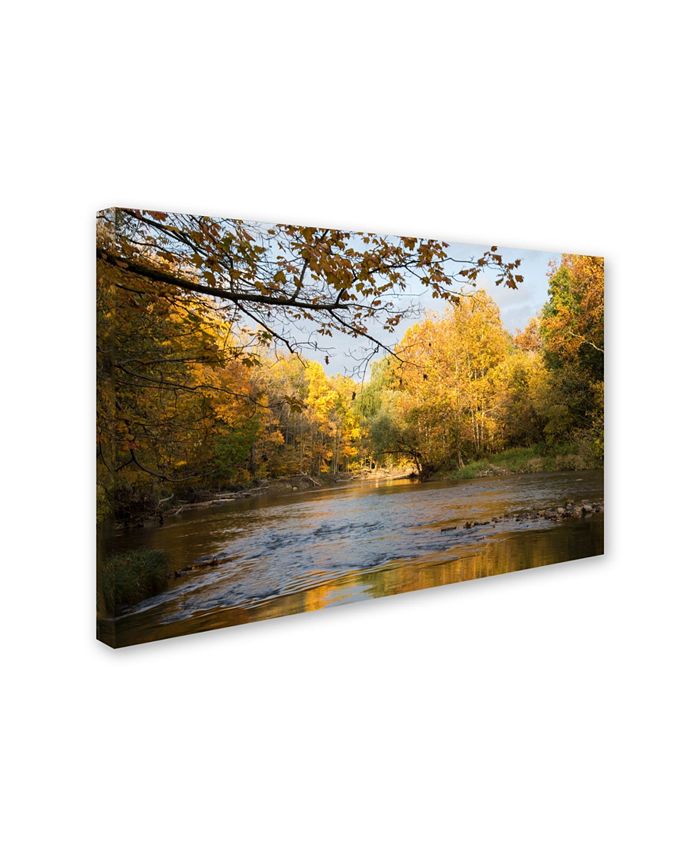 Trademark Global Kurt Shaffer 'Golden Autumn River' Canvas Art - 30" x ...