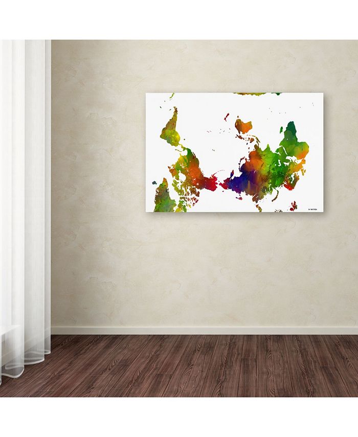 Trademark Global Marlene Watson 'Upside Down Map of the World Clr 1 ...