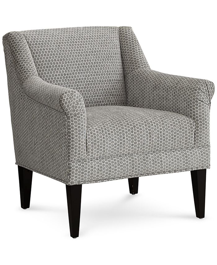 Furniture Jalilah 33" Fabric Pleated Roll Arm Chair, Created for Macy's ...