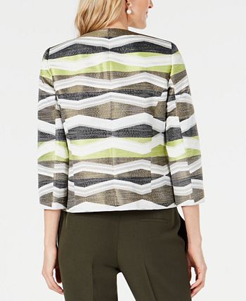 Kasper Petite Open-Front Jacquard Jacket - Macy's