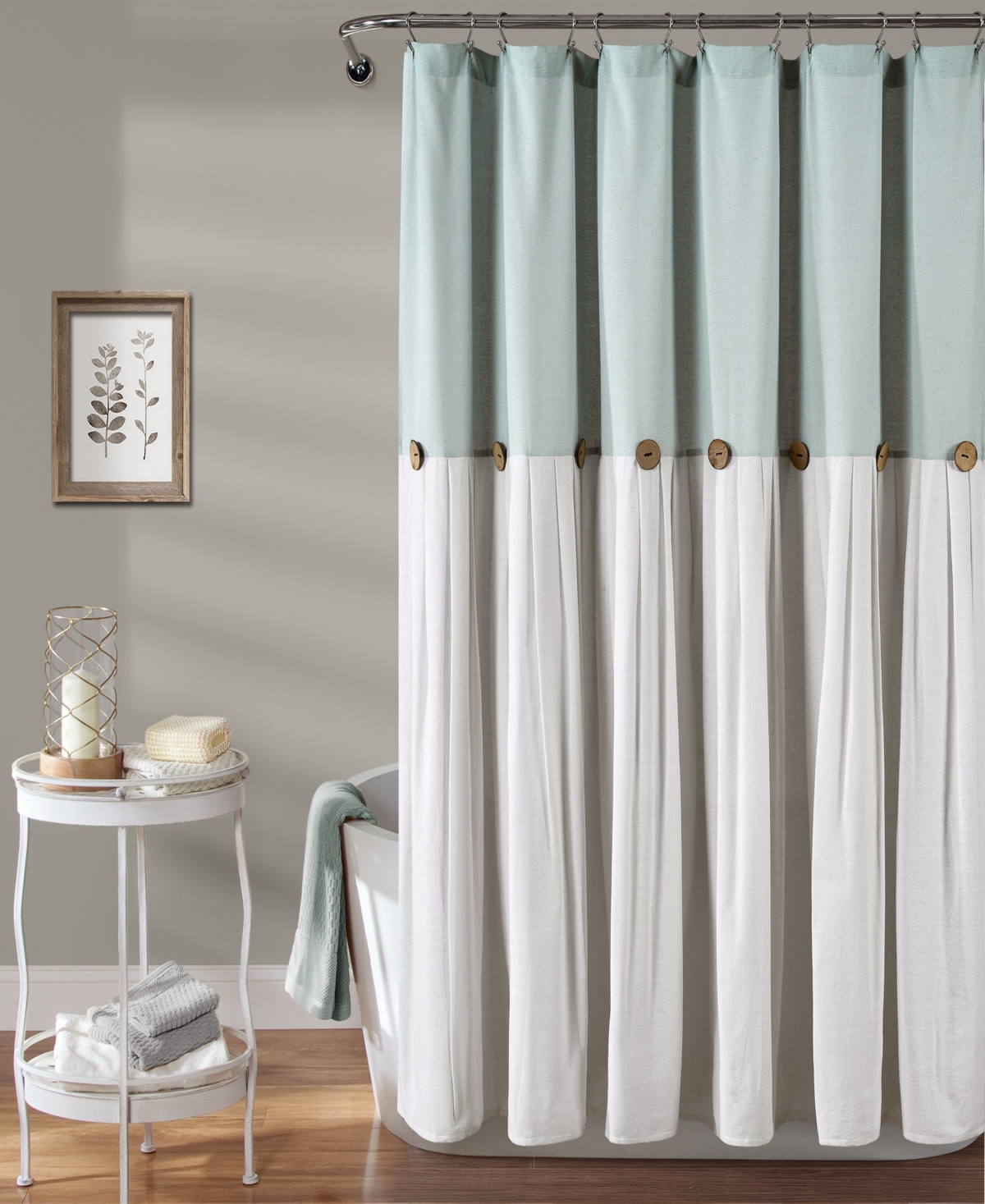 Click here for Lush Decor Linen Button Shower Curtain  72 x 72 -... prices