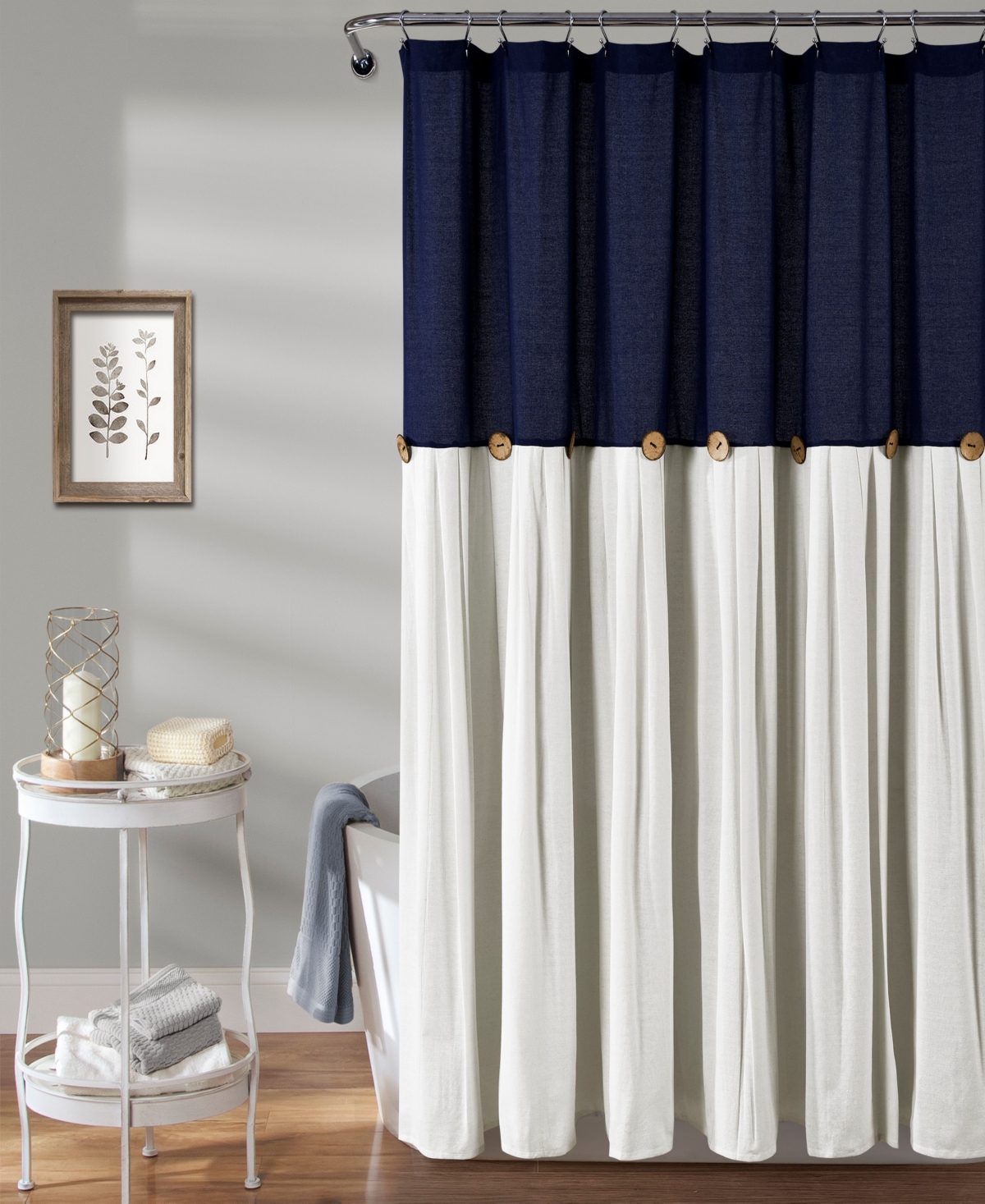 Click here for Lush Decor Linen Button Shower Curtain  72 x 72 -... prices