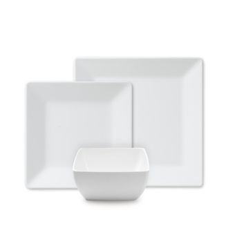 Q Squared Diamond Square Melamine 12pc Set - Macy's