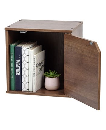 IRIS USA Baku Modular Wood Cube Box With Door - Macy's
