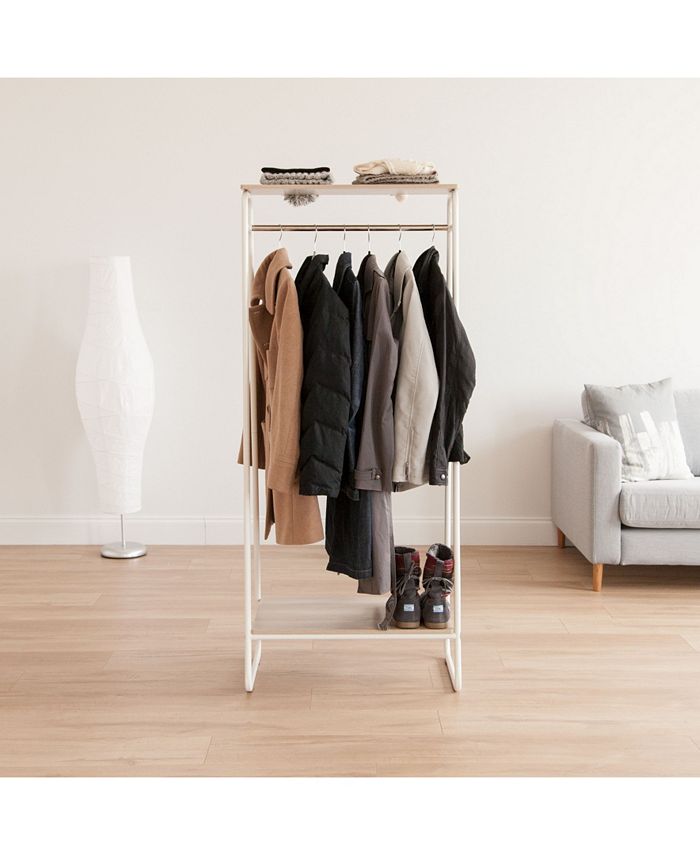 IRIS USA Metal Garment Rack With 2 Wood Shelves - Macy's