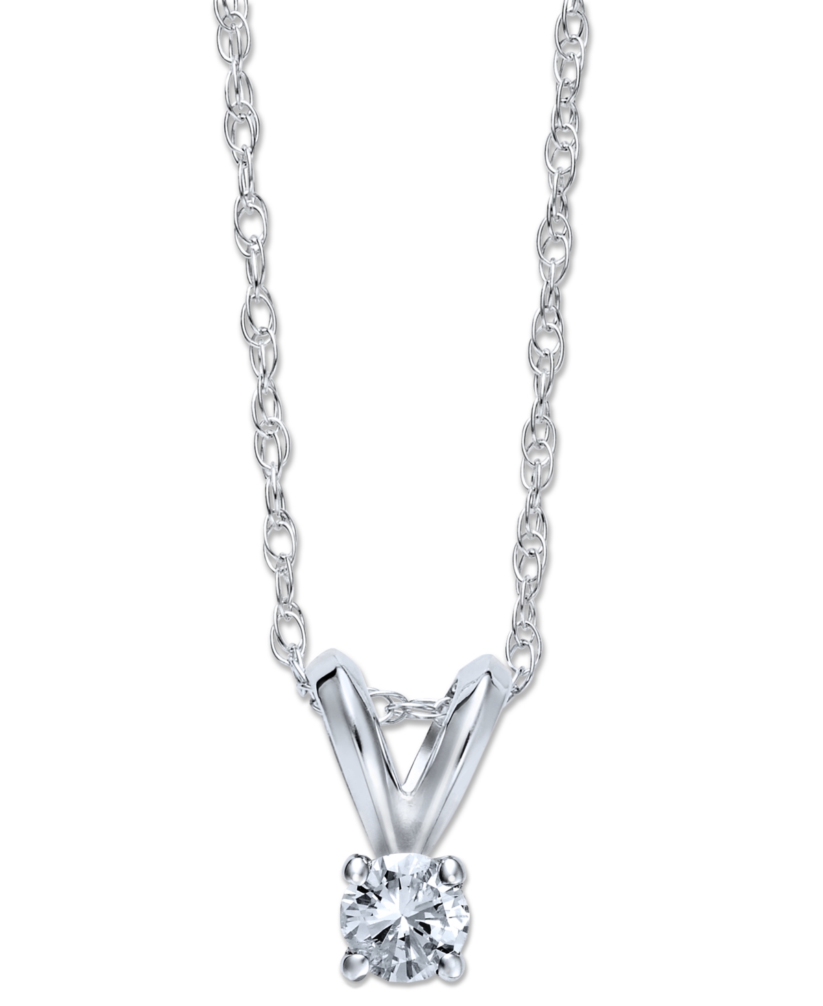 Click here for 10k White Gold Necklace  Round-Cut Diamond Accent... prices