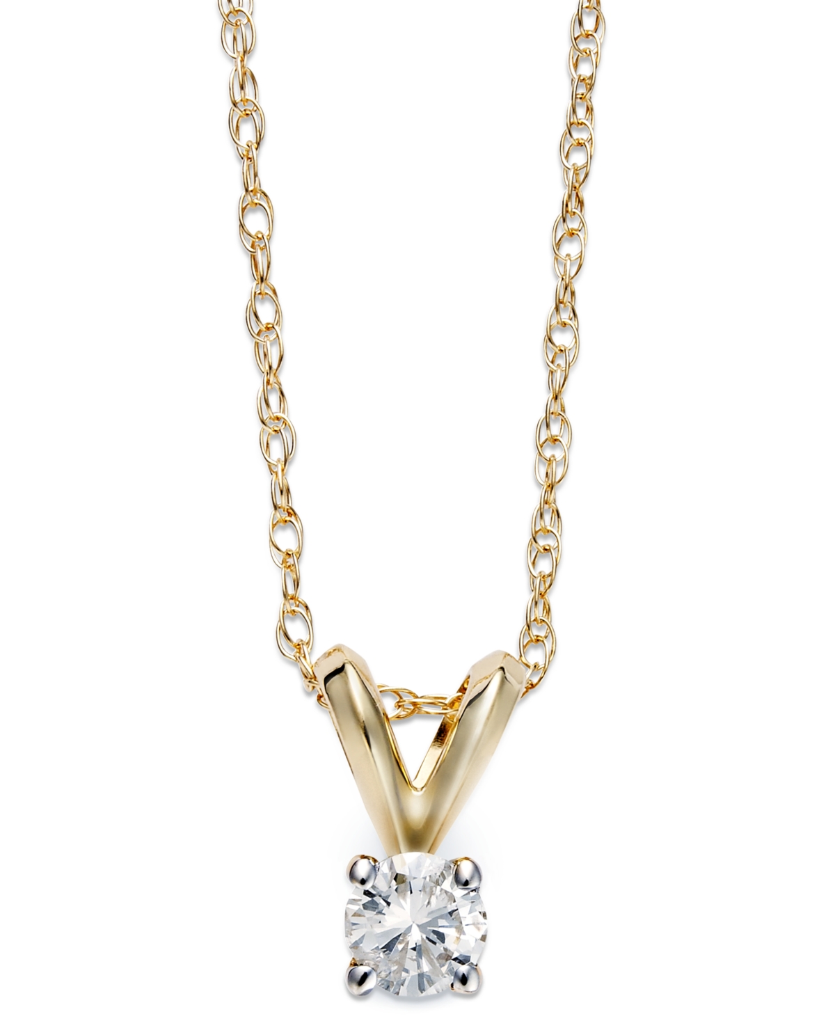 Click here for Round-Cut Diamond Pendant Necklace in 10k Yellow o... prices