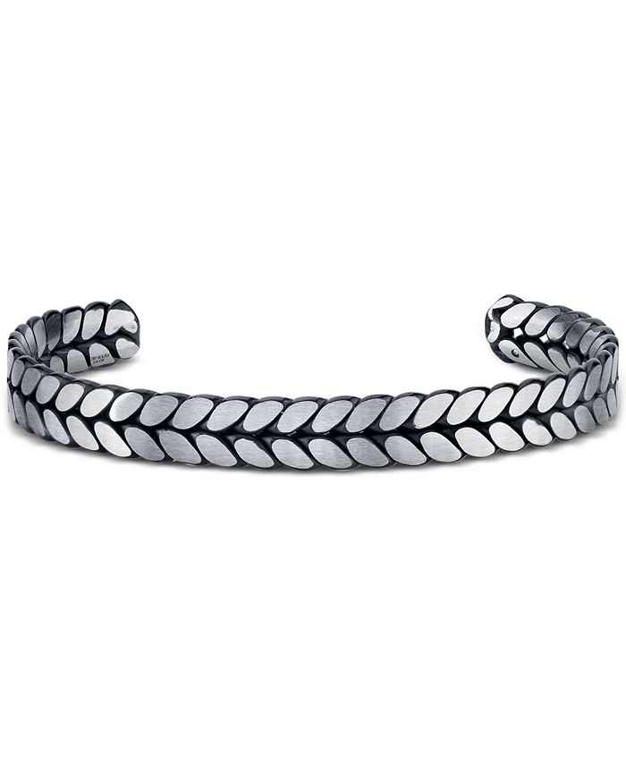 He Rocks Chain Design Cuff Bracelet In Stainless Steel - Macy's