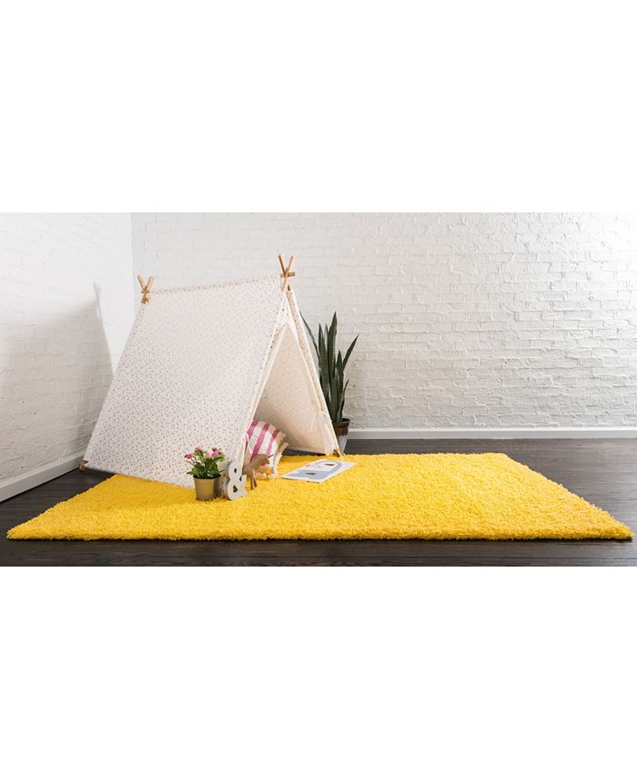 Bridgeport Home Exact Shag Exs1 Tuscan Sun Yellow 2' 2" x 3' Area Rug ...