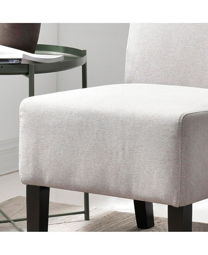 Ac Pacific Modern Upholstered Armless Slipper Chair with Full Back - Macy's