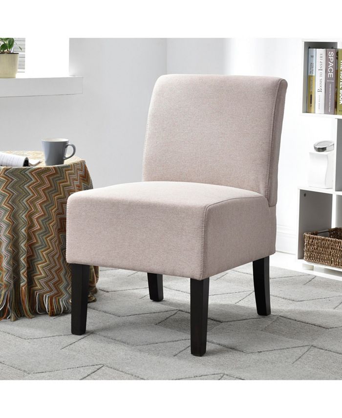 Ac Pacific Modern Upholstered Armless Slipper Chair with Full Back - Macy's