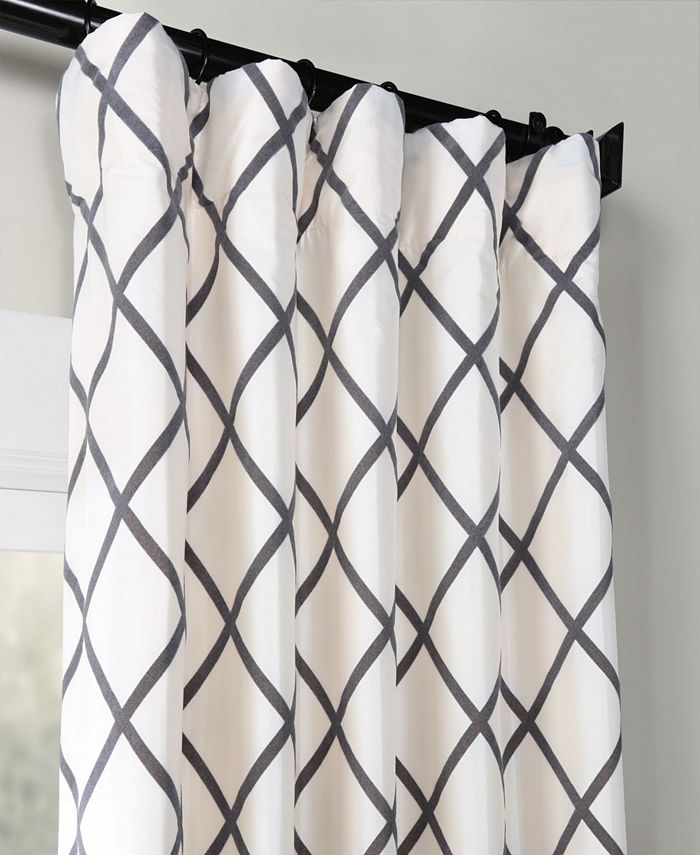 Exclusive Fabrics & Furnishings Pavilion Flocked 50" x 84" Curtain ...