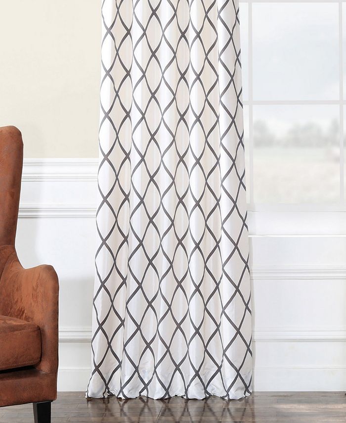 Exclusive Fabrics & Furnishings Pavilion Flocked 50" x 84" Curtain ...