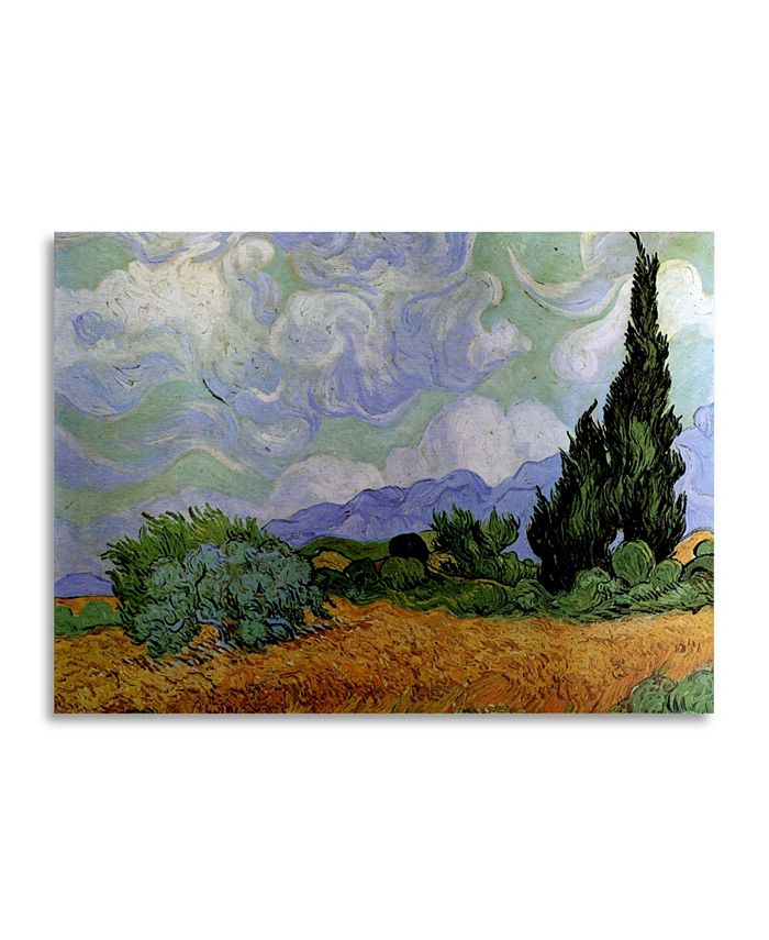 Trademark Global Vincent van Gogh 'Wheatfield' Floating Brushed ...