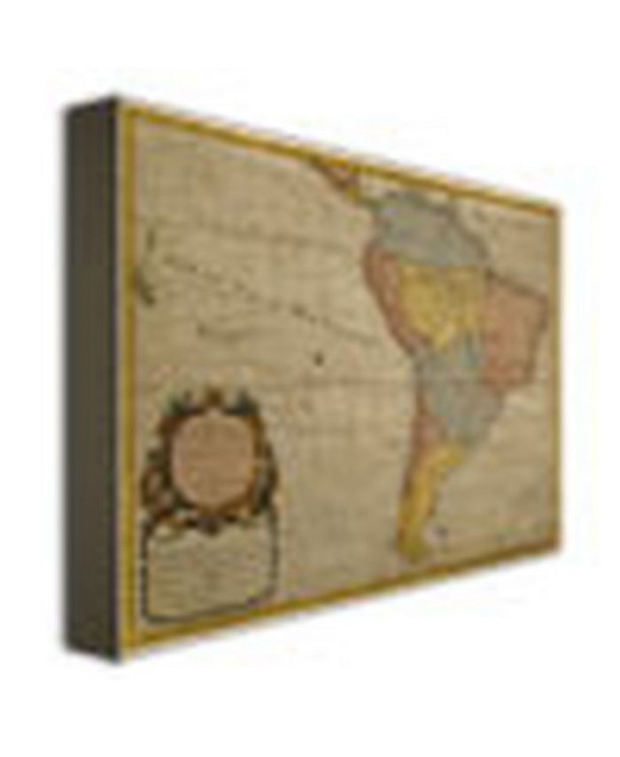 Trademark Global Guillaume Delisle 'Map of South America 1700' Canvas Art - 14" x 19" - Macy's