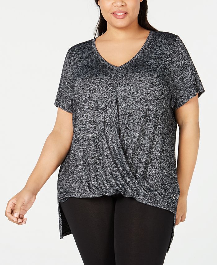 Calvin Klein Plus Size Draped Top - Macy's