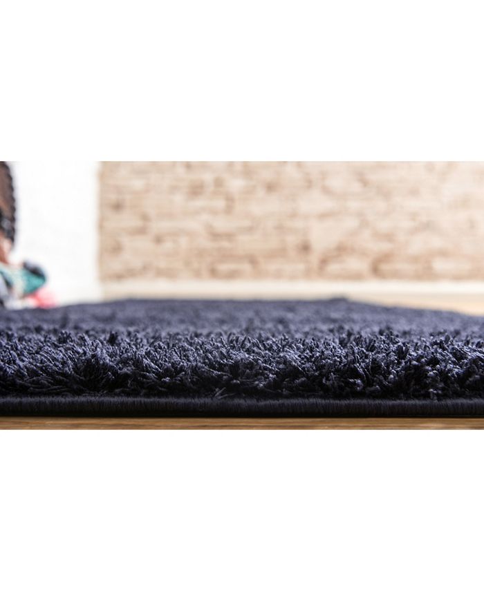 Bayshore Home Salon Solid Shag Sss1 Midnight Blue 2' x 6' 7" Runner ...