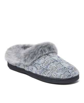 Dearfoams Women's Cable Knit Clog Slippers, Online Only - Macy's