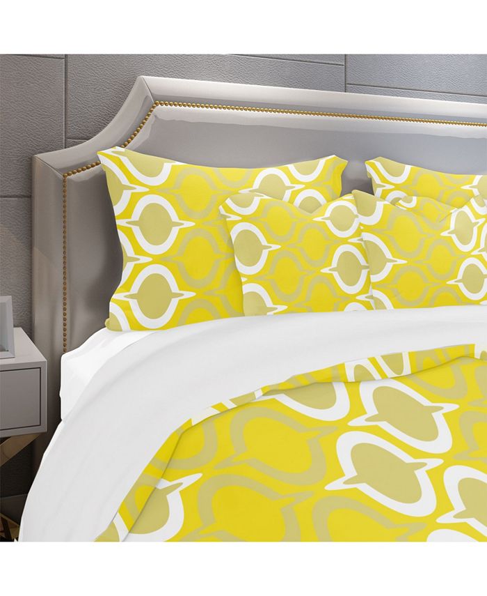 Design Art Designart 'Yellow Pattern' Modern Duvet Cover Set - King ...