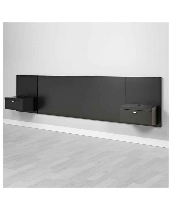 Prepac Series 9 Designer Floating King Headboard with Nightstands - Macy's