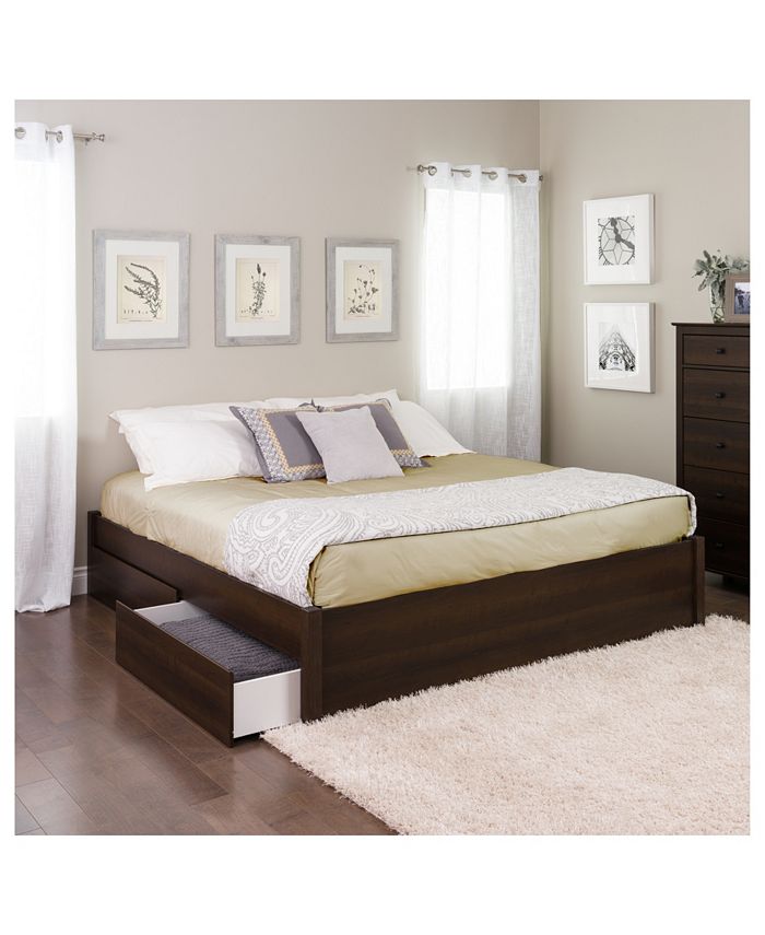 Prepac King Select 4-Post Platform Bed with 2 Drawers - Macy's