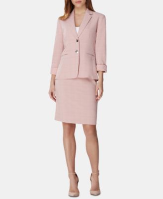 Tahari ASL Petite Cuffed Plaid Skirt Suit - Macy's