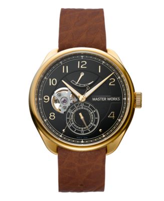 Masterworks Decor Master Works Men's Automatic Light Brown Genuine ...