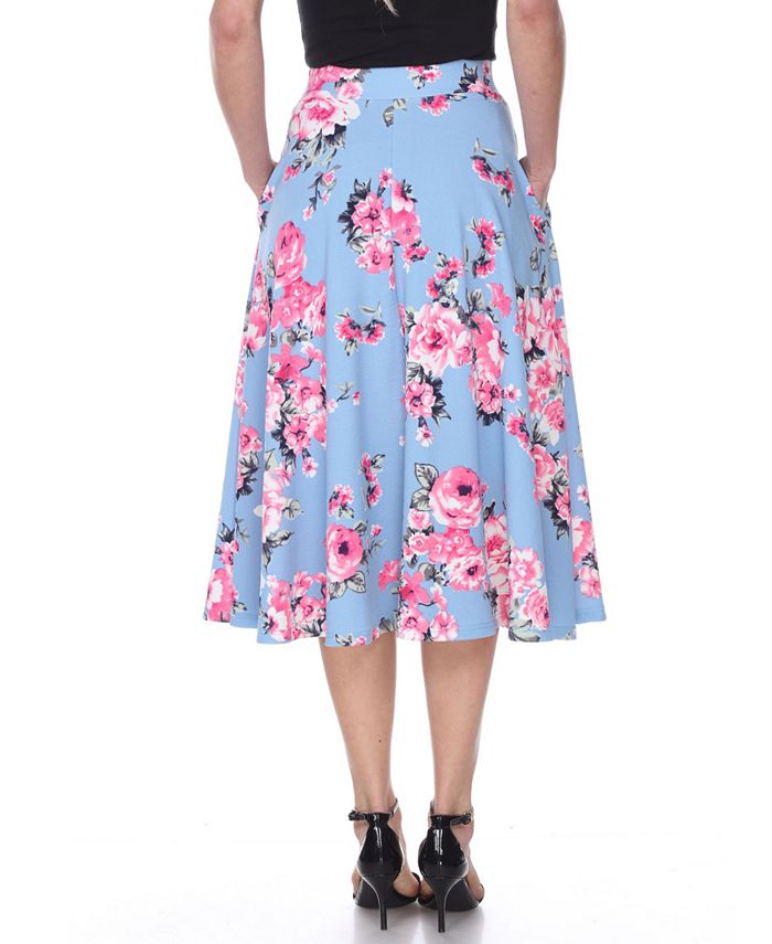 White Mark Floral Flared Midi Skirt - Macy's