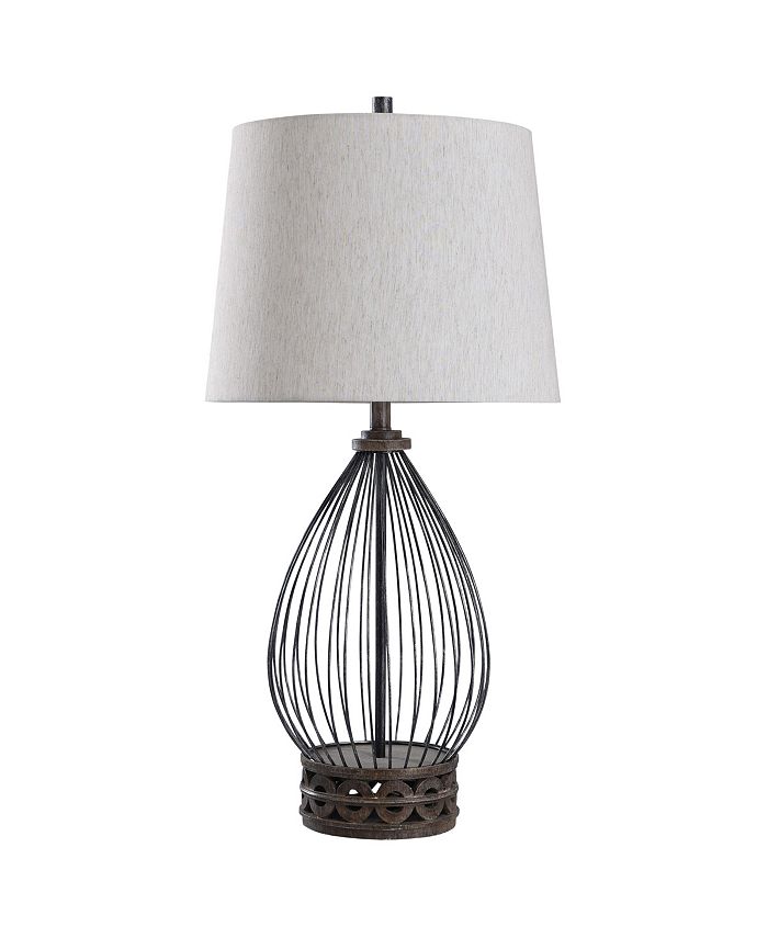 StyleCraft Filton 35in Cast Base and Open Cage Metal Wire Base Table ...