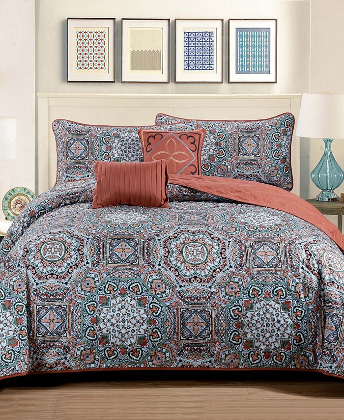 RT Designers Collection Genesis 5-Piece Quilt Set - Queen - Macy's