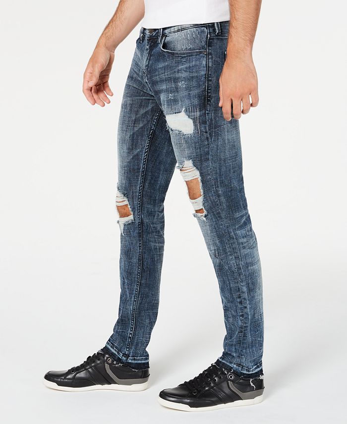 GUESS Men's Slim-Fit Ripped Jeans - Macy's