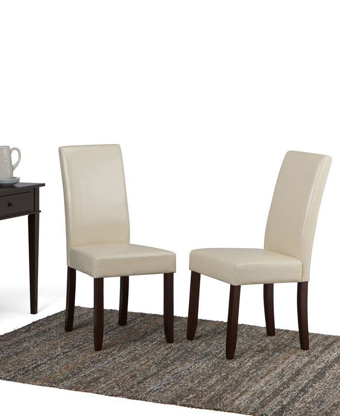 Furniture Avery Faux Leather Parson Chairs, Quick Ship (Set of 2) - Macy's
