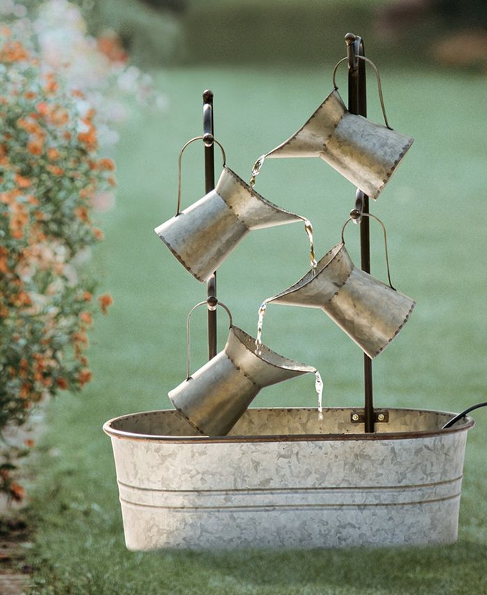 Glitzhome Farmhouse Galvanized Metal Pitchers Fountain - Macy's